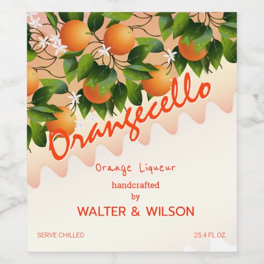 Modern Orangecello Orange Wine Label | Zazzle.com.au