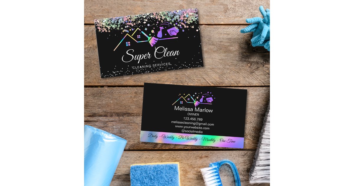 Modern Professional Commercial Cleaning House Business Card | Zazzle