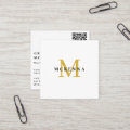 Modern QR Code Business Card White and Gold | Zazzle