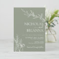 Modern Sage Green Minimalist Photo Boho Wedding Invitation | Zazzle