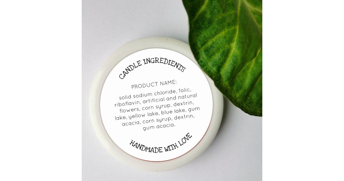 Modern Simple Ingredients Product Label Stickers | Zazzle