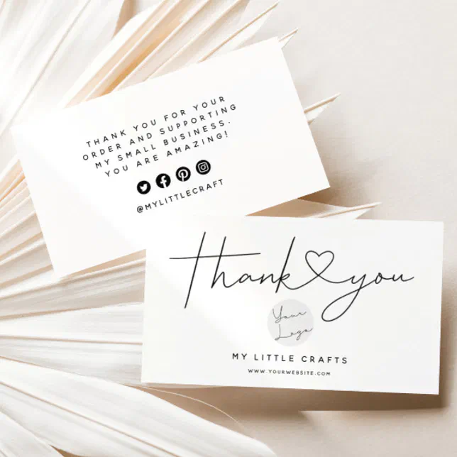 Modern Thank You For Shopping Small Branding Business Card | Zazzle