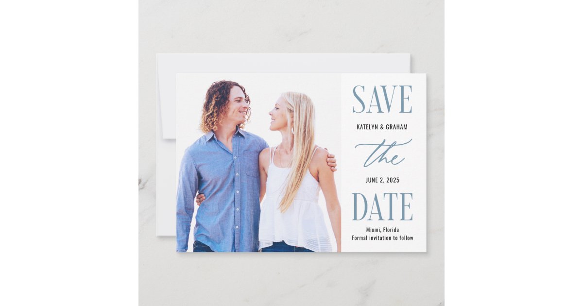 Modern Type Editable Colour Save The Date Card | Zazzle