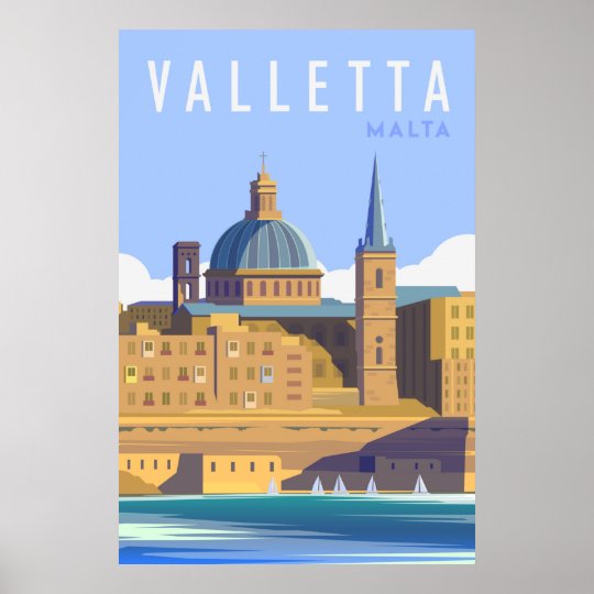 Modern Valletta malta Travel Poster | Zazzle.com.au