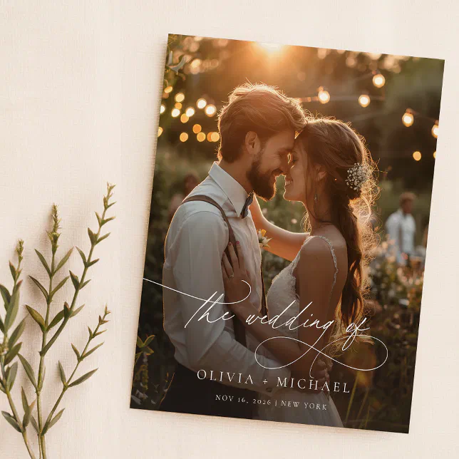 Modern Vellum Overlay Photo Wedding Invitation | Zazzle