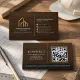 Modern Wood Grain QR Code Construction Business Card | Zazzle