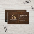 Modern Wood Grain QR Code Construction Business Card | Zazzle