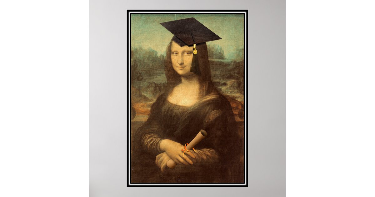 Mona Lisa Graduation Grad Cap Poster | Zazzle