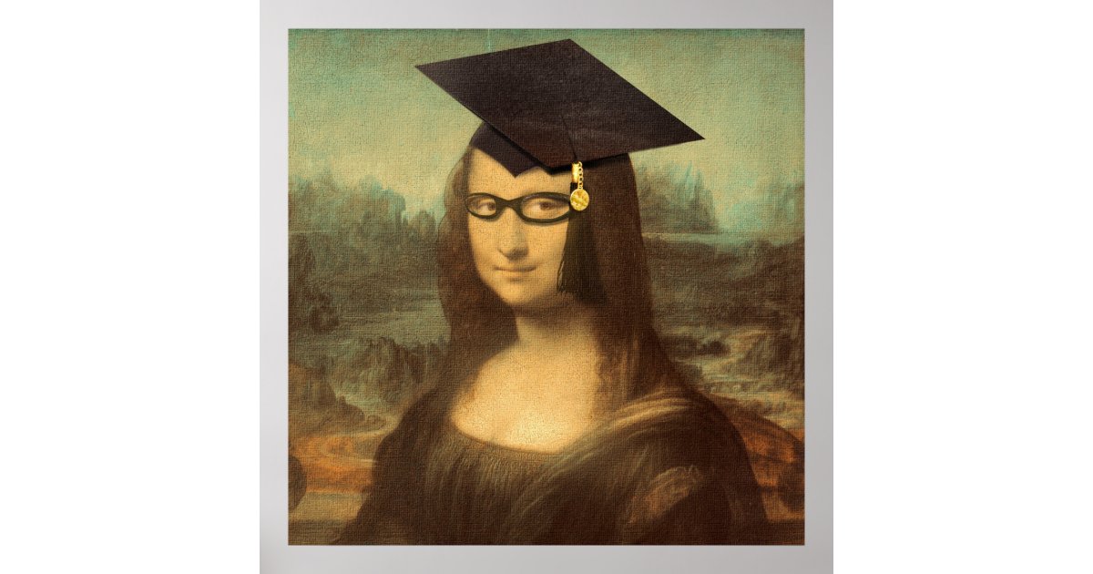 Mona Lisa Graduation Grad Cap Poster | Zazzle