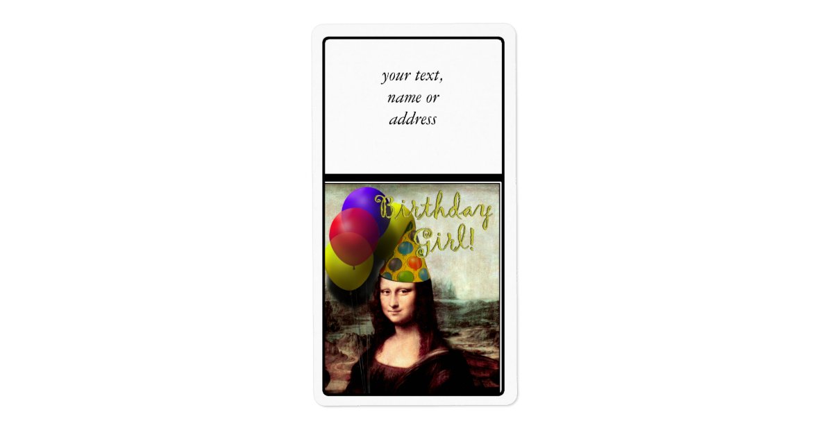 Mona Lisa Happy Birthday Party Hat | Zazzle
