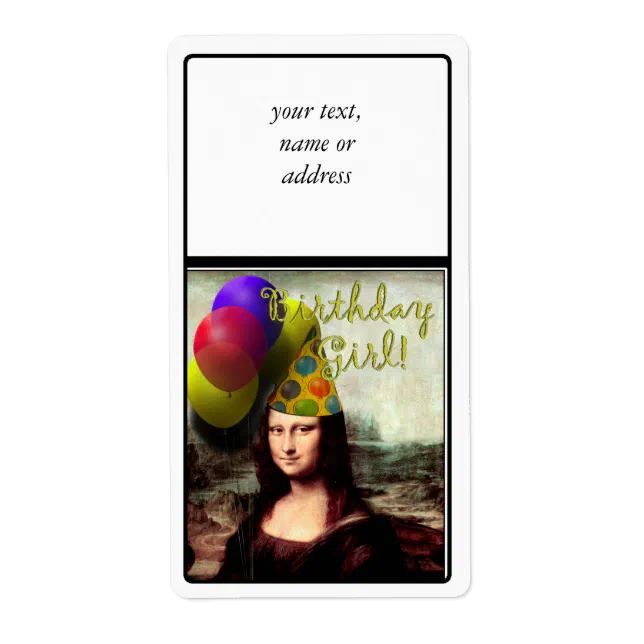 Mona Lisa Happy Birthday Party Hat | Zazzle