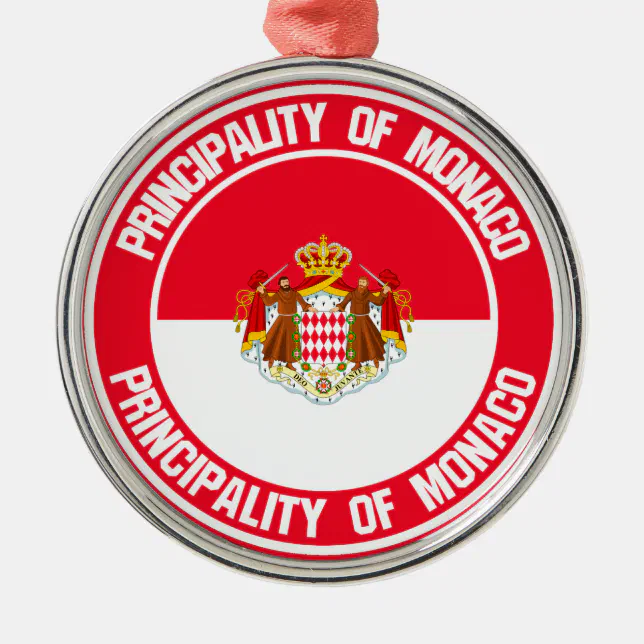 Monaco Round Emblem Metal Ornament | Zazzle