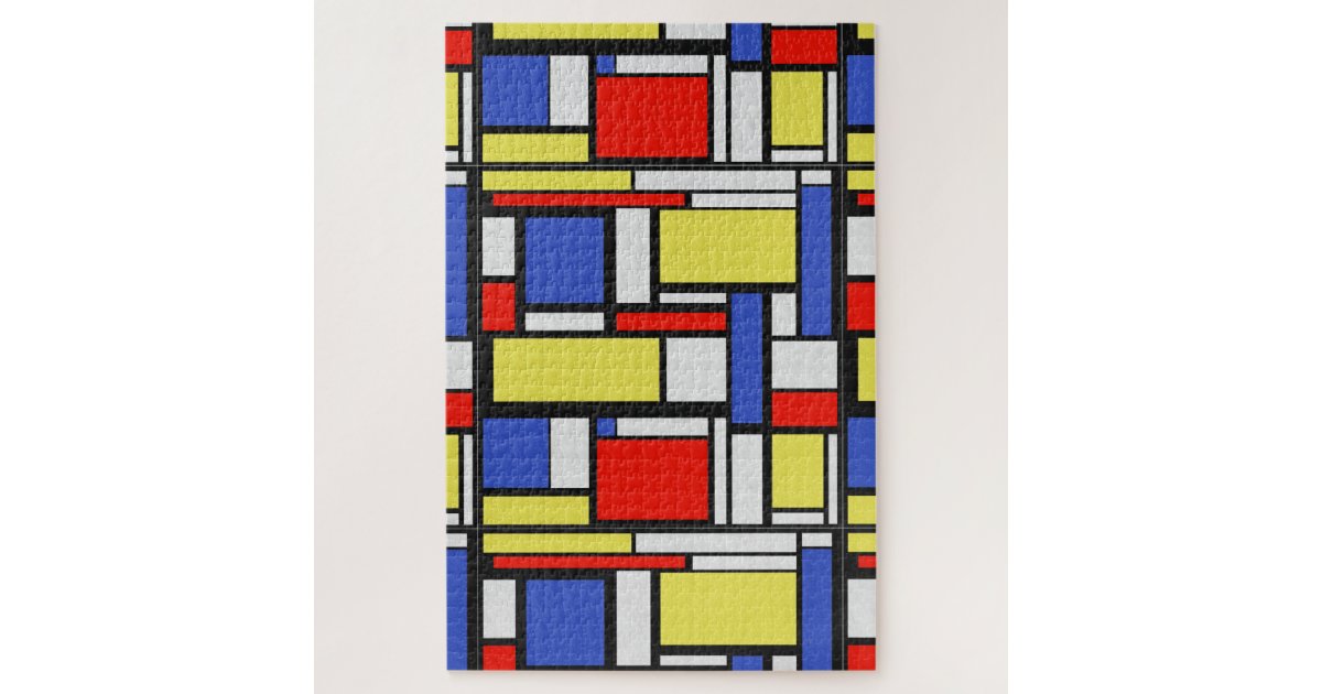 Mondrian Geometry Jigsaw Puzzle | Zazzle