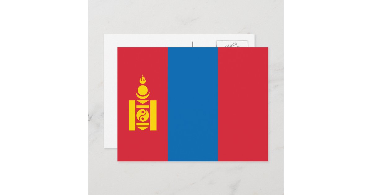 Mongolian Flag, Flag of Mongolia Postcard | Zazzle