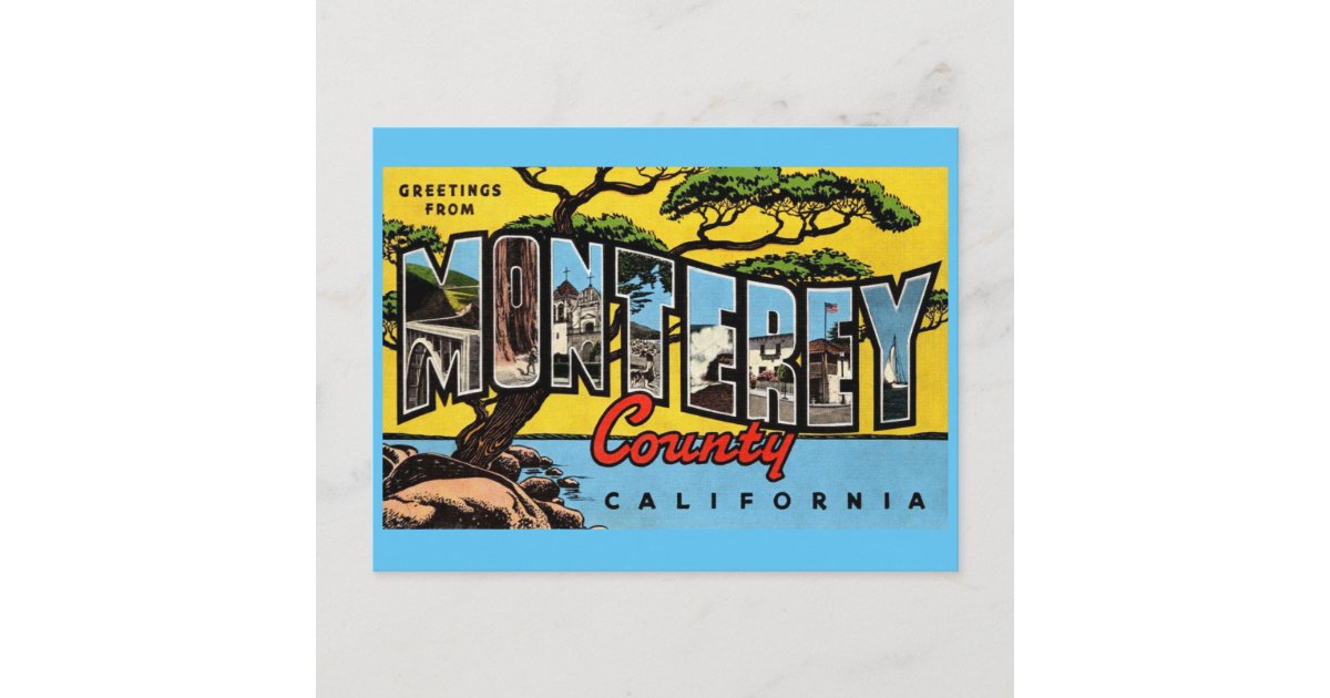 Monterey California Vintage Greeting Postcard | Zazzle