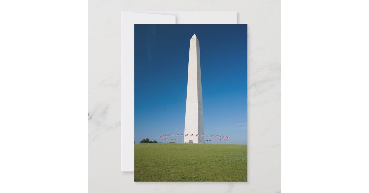 Monuments | Washington Monument with Flags Thank You Card | Zazzle