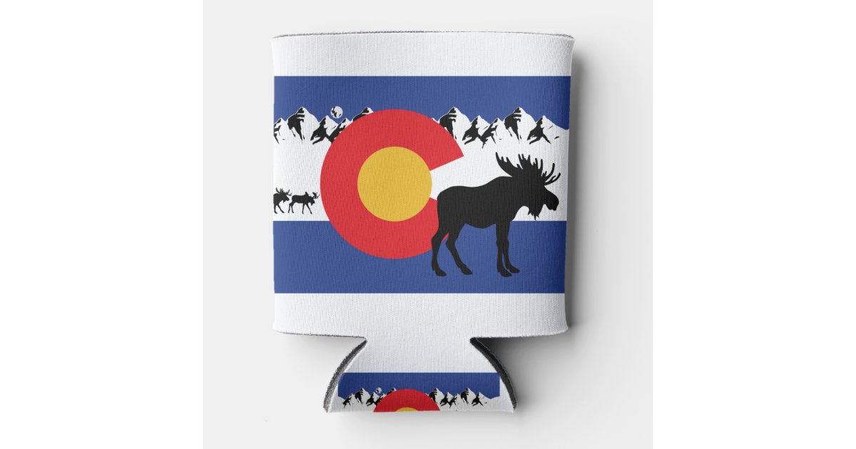 MOOSESin--Colorado-Flag Can Cooler | Zazzle