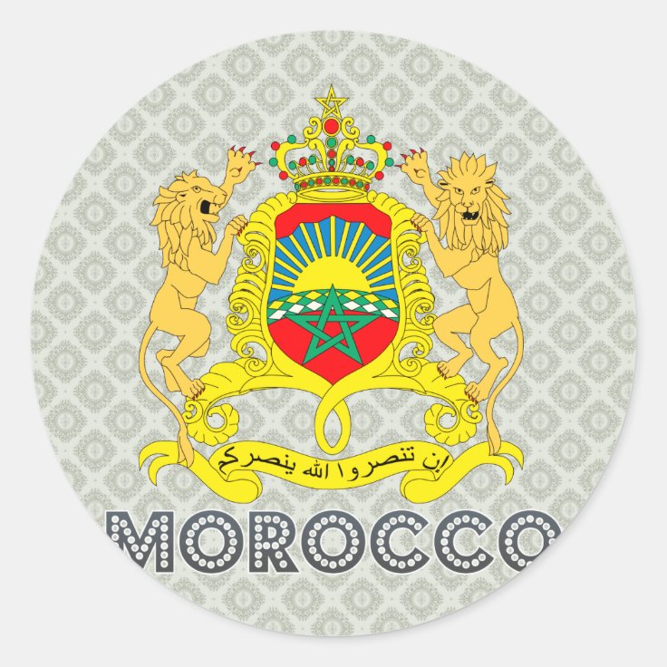 Morocco Coat of Arms Classic Round Sticker | Zazzle