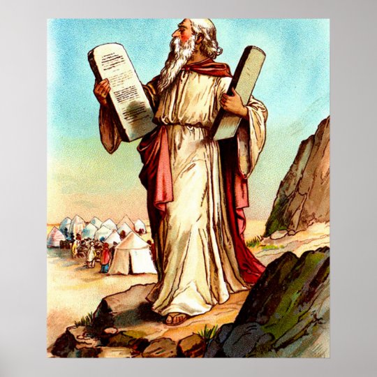Moses with the tables of the law poster | Zazzle.com.au