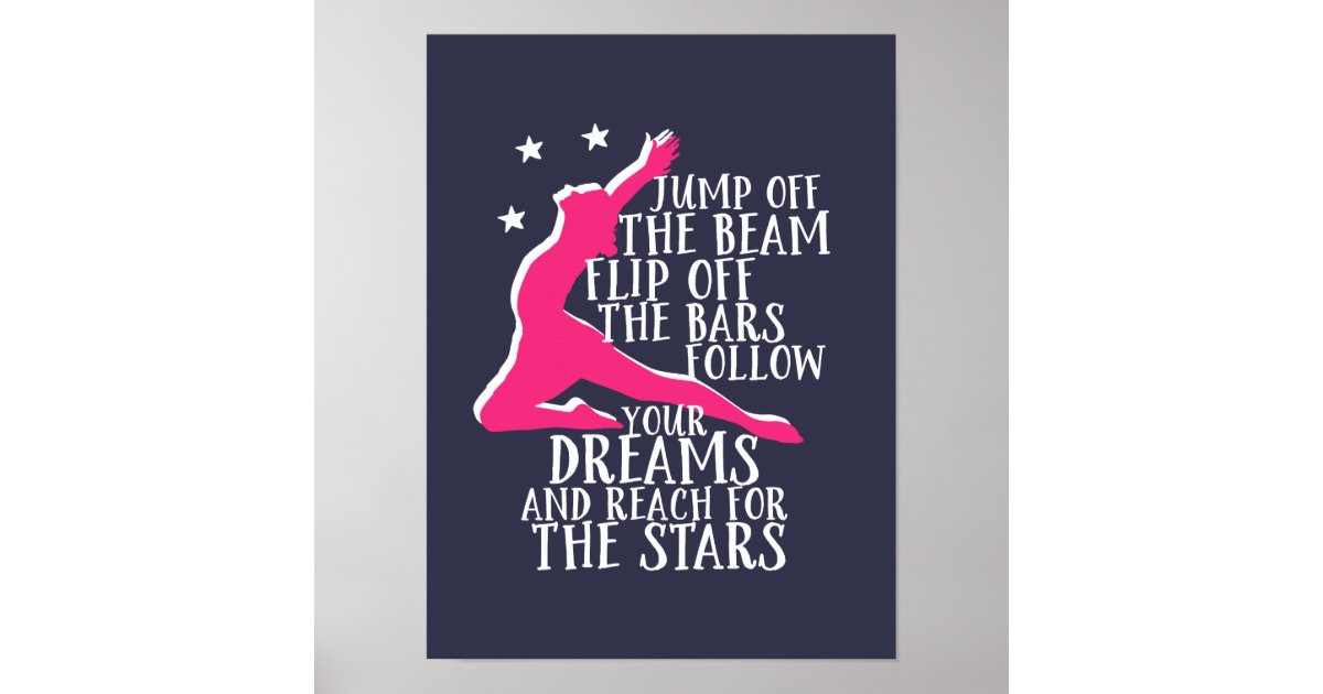 Motivational Gymnastics Quote Gymnast Athlete Poster | Zazzle