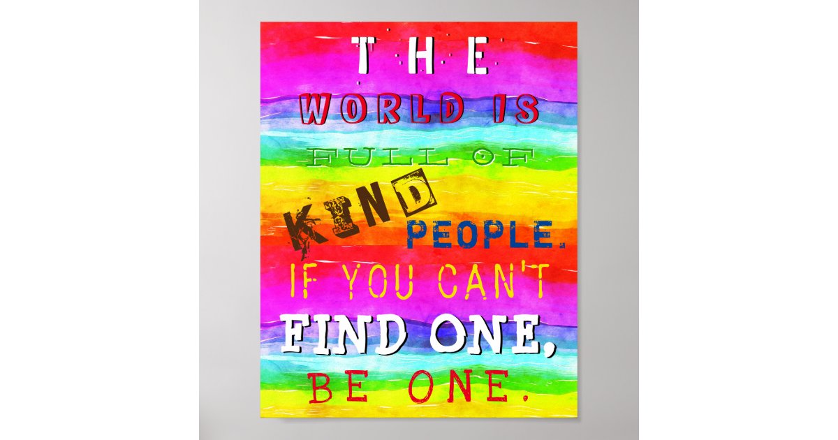 Motivational & Inspirations Be Kind Words Poster | Zazzle