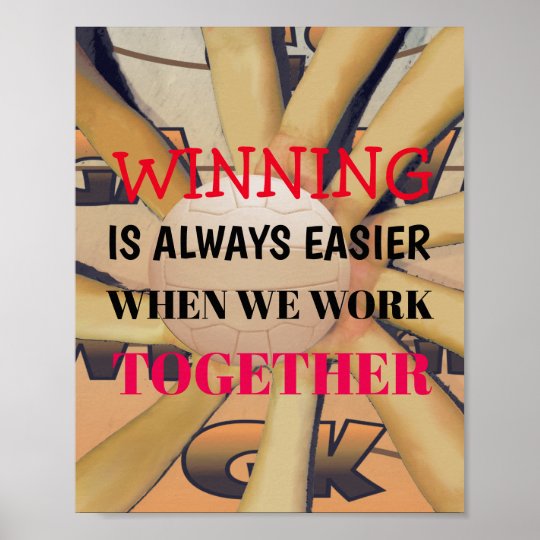 Motivational Team Slogan Netball Quote Poster | Zazzle.com.au