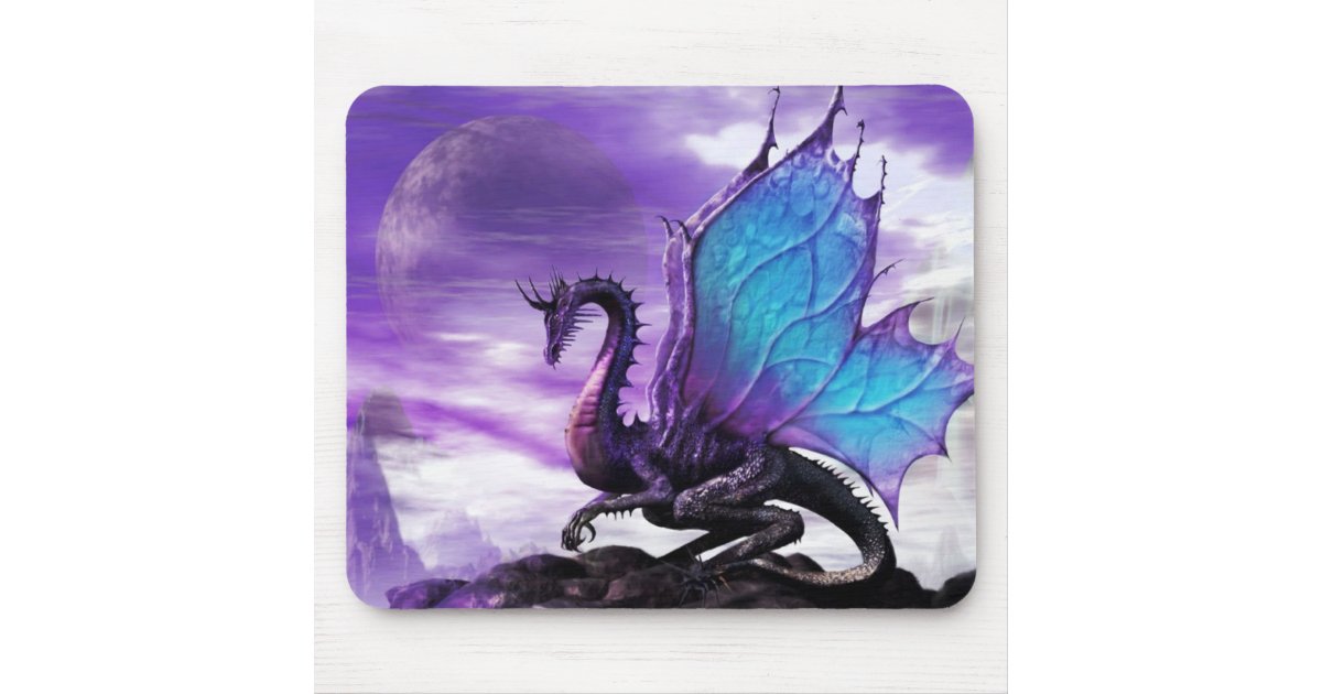 Mouse Pad * Blue Winged Dragon * Mousepad mat | Zazzle