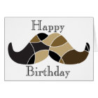 Happy birthday moustache fun typography card | Zazzle.com.au