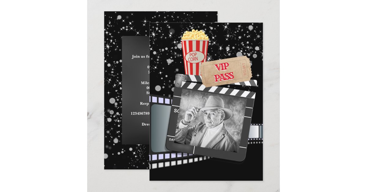 Movie VIP photo adults Hollywood party Invitation | Zazzle