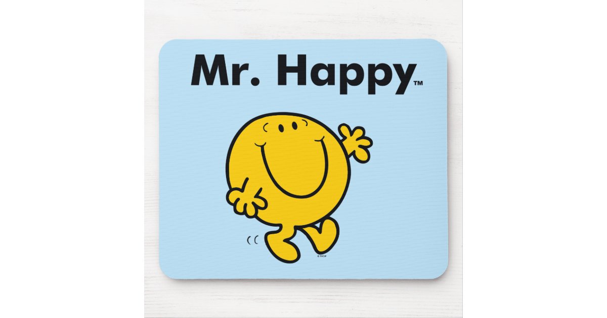 Mr. Men | Mr. Happy Is Always Happy Mouse Pad | Zazzle