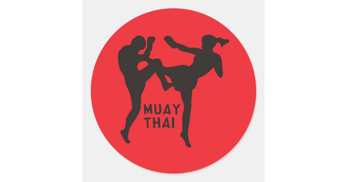 Muay Thai Classic Round Sticker | Zazzle.com.au