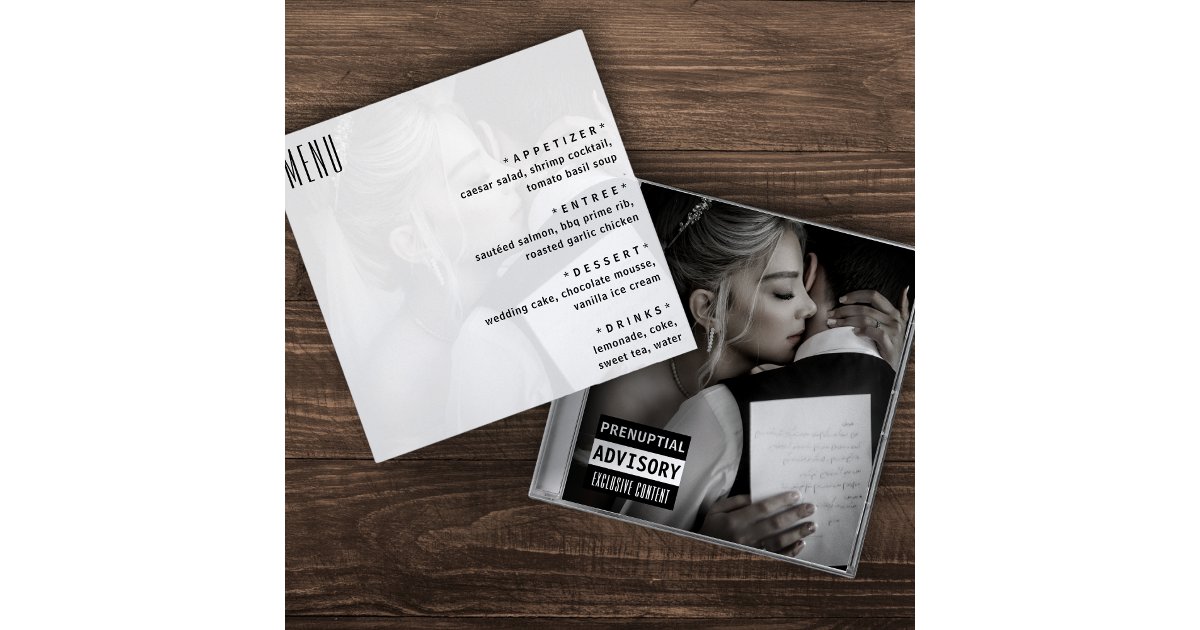 Music CD Case Album Cover Wedding Menu | Zazzle