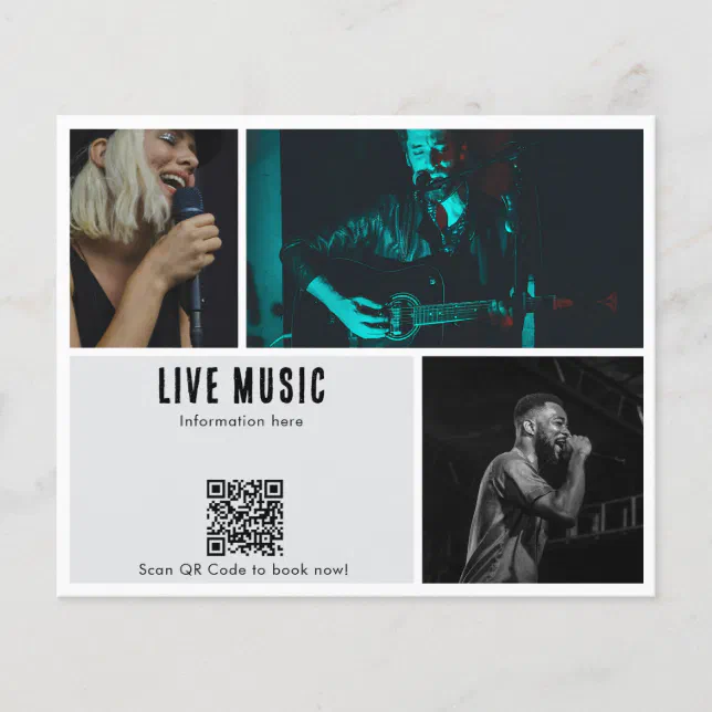 Music Concert Band Bar Party Promotional QR Code Flyer | Zazzle