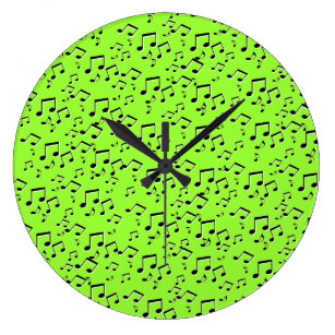 Music Notes Pattern Wall Clocks | Zazzle.com.au