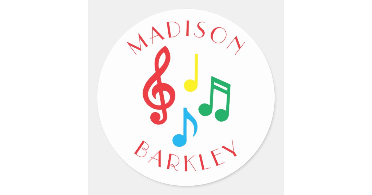 Music Note Musician Teacher Classic Round Sticker | Zazzle