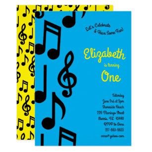 Cute Music Note Invitations | Zazzle AU