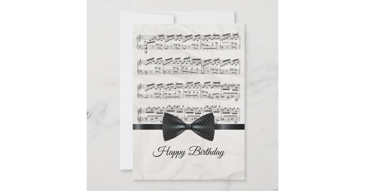 Musical notes Happy Birthday Flat Card | Zazzle
