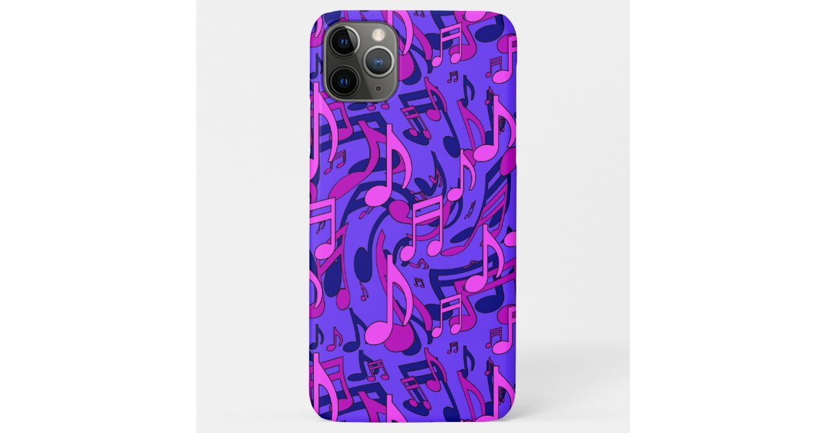 Musical Pattern Pink Purple Blue Music Notes Case-Mate iPhone Case | Zazzle