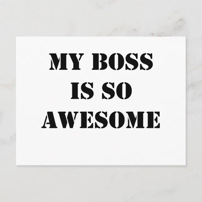 my boss is so awesome.png postcard | Zazzle