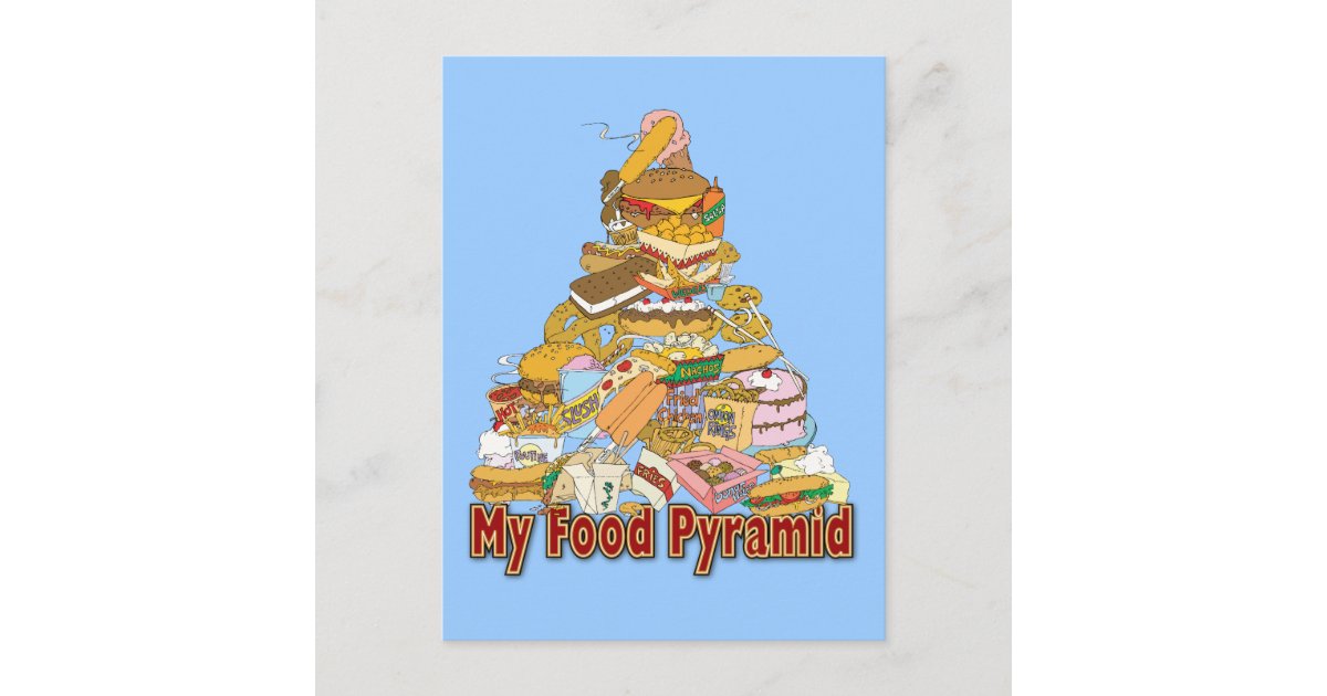 My Food Pyramid ~ Junk Food Snacks Postcard | Zazzle