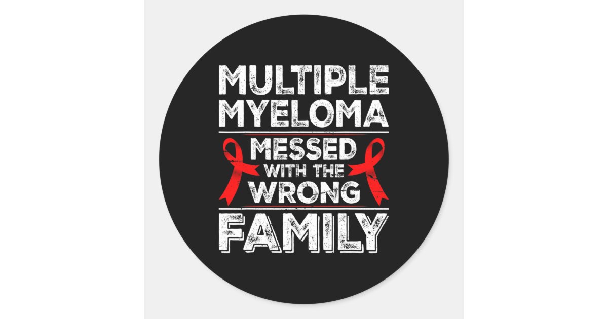 Myeloma Awareness Ribbon Blood Cancer Survivor Pla Classic Round ...