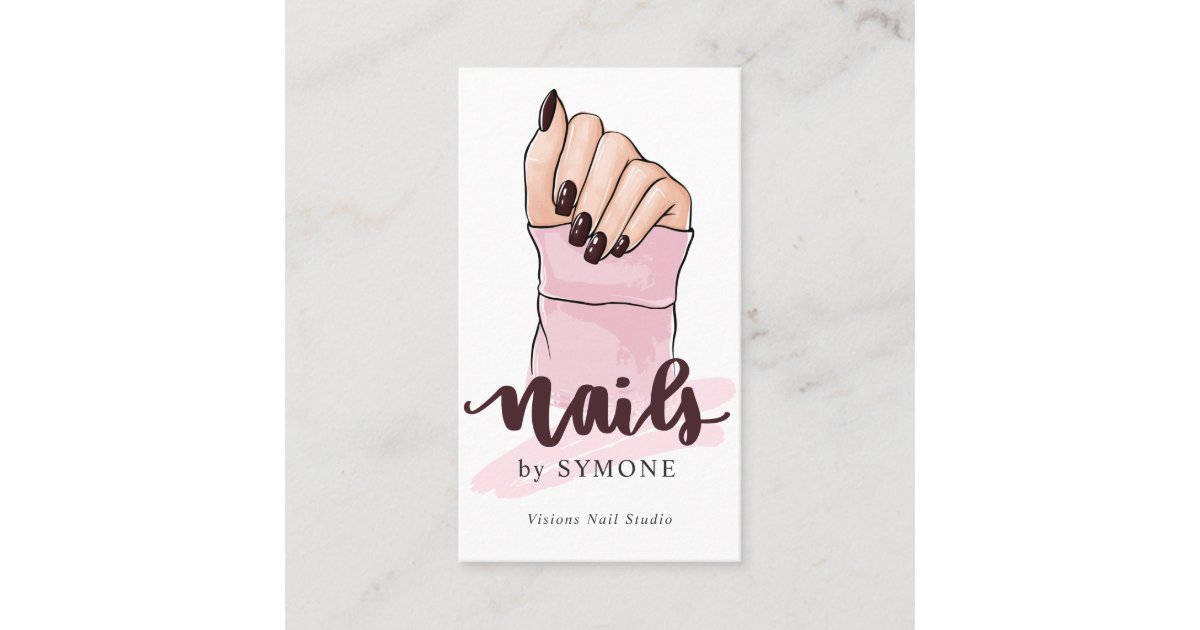 Nail Tech Nail Artist Beauty Salon Blush Pink Busi Business Card | Zazzle
