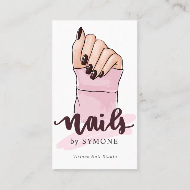 Nail Tech Nail Artist Beauty Salon Blush Pink Busi Business Card | Zazzle