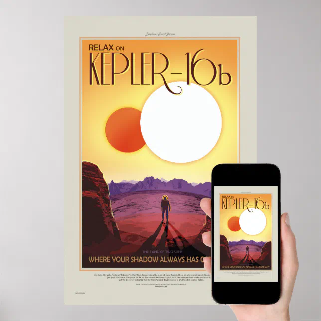 NASA Retro ExoPlanet Tour Kepler-16b Travel Poster | Zazzle