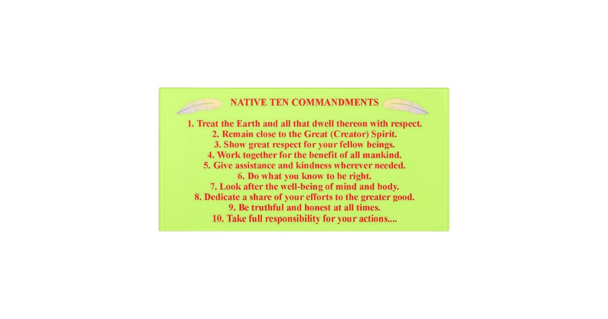 Native 10 Commandments Room Sign | Zazzle