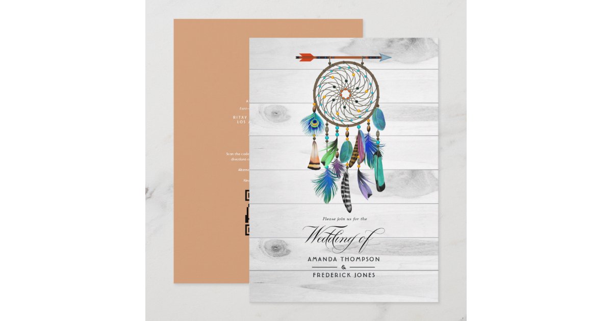 Native American Dreamcatcher Bohemian Wedding Invitation | Zazzle