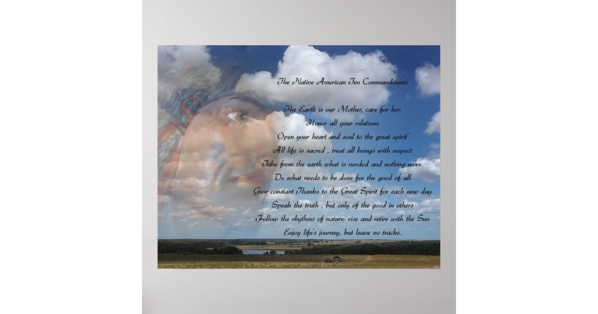 Native American Ten Commandments Poster | Zazzle