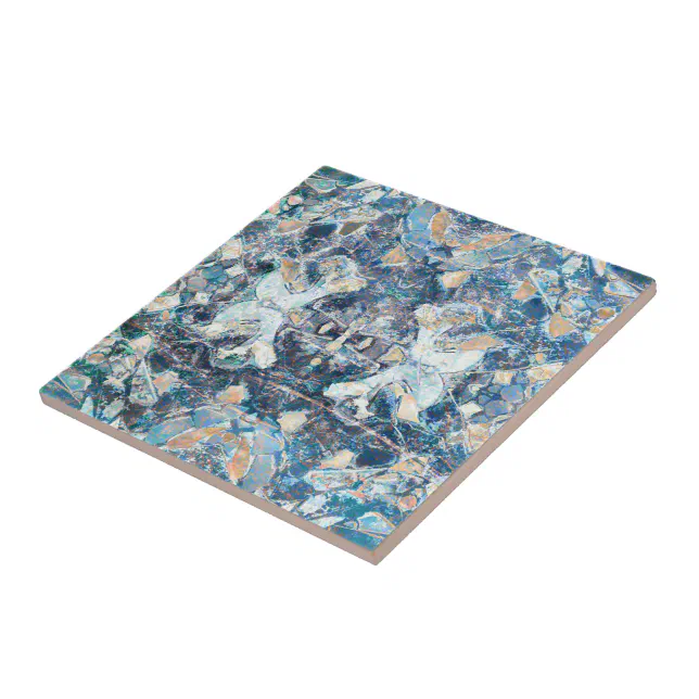 Native American Tribal Classic Blue Tan Design Ceramic Tile | Zazzle