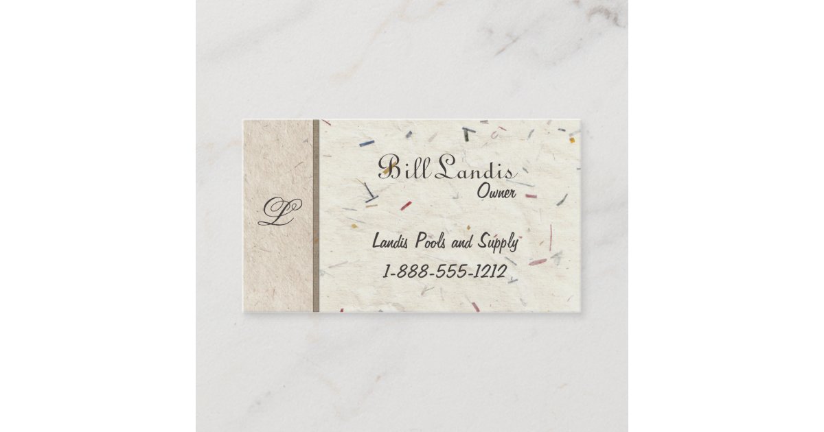 Natural Pressed Paper - Handmade Papers Business Card | Zazzle