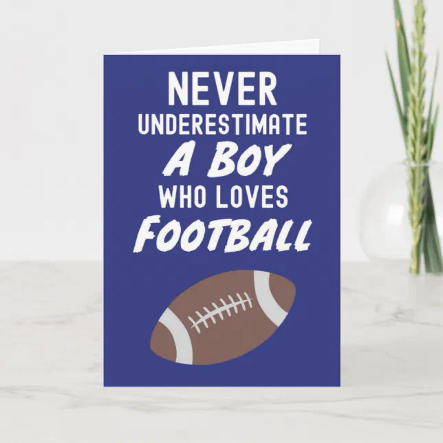 Navy Blue Fall Football Player Cards For Boys Kids | Zazzle